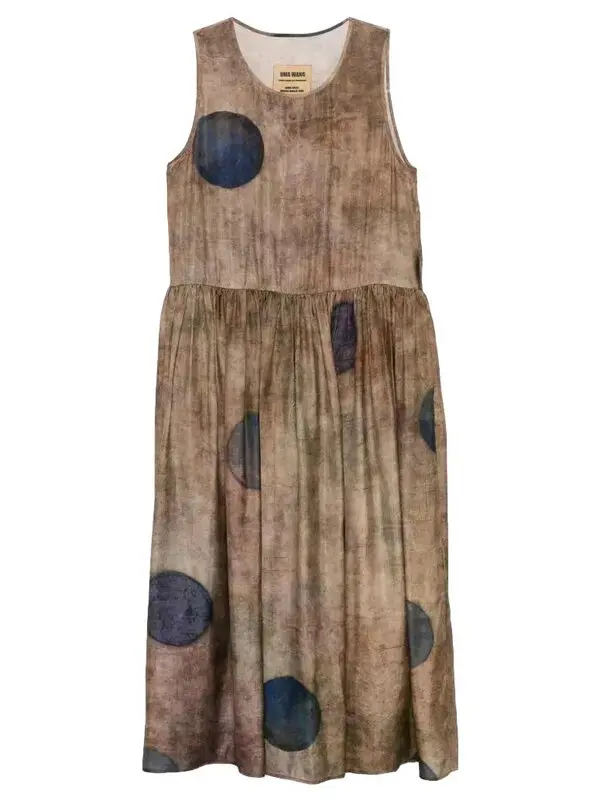 UMA WANG Ardal Draped Midi Dress - Brown