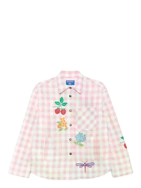 SUSANNA BLU Crisantemo Gingham Jacket - Pink