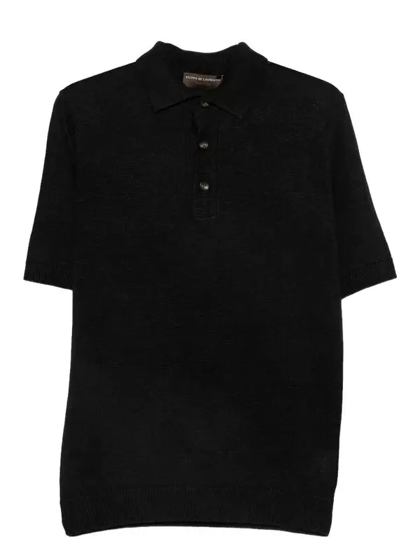 FILIPPO DE LAURENTIIS Panelled Polo Shirt - Black