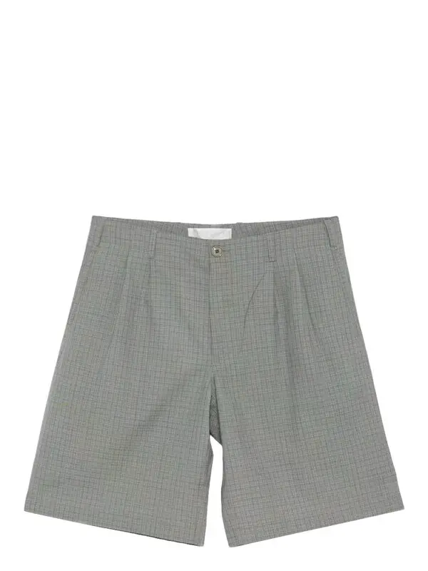 Our Legacy Check-pattern Ponte Shorts - Grey