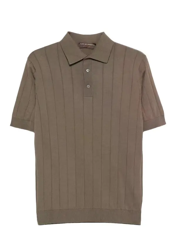 FILIPPO DE LAURENTIIS Ribbed Polo Shirt - Green