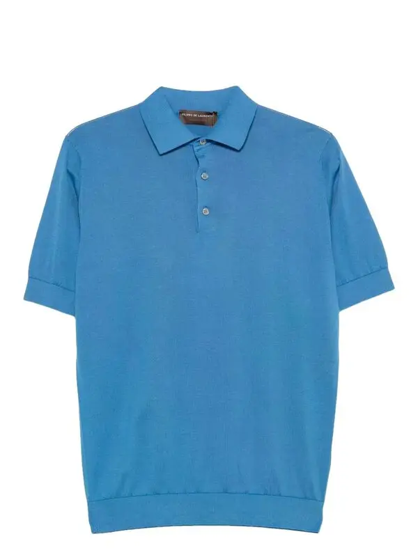FILIPPO DE LAURENTIIS Cotton Polo Shirt - Blue