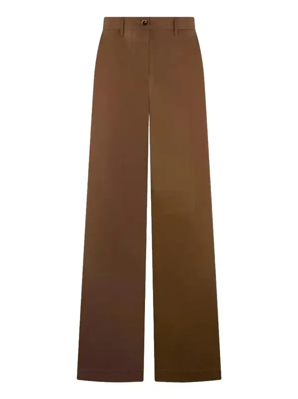 NINE:INTHE:MORNING Buttoned Wide Leg Trousers - Brown