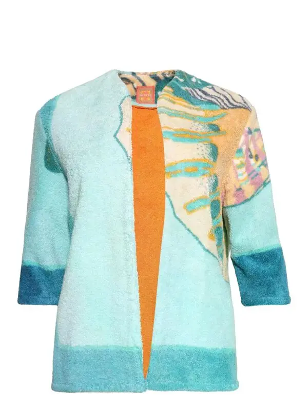 LILY EVE Patterned Terry Jacket - Blue
