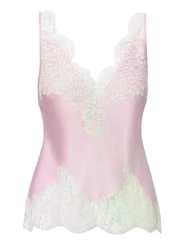 IL VOLO Lace Trimmed Top - Pink
