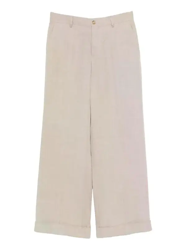 L.B.M. 1911 Cuffed Palazzo Pants - Neutrals
