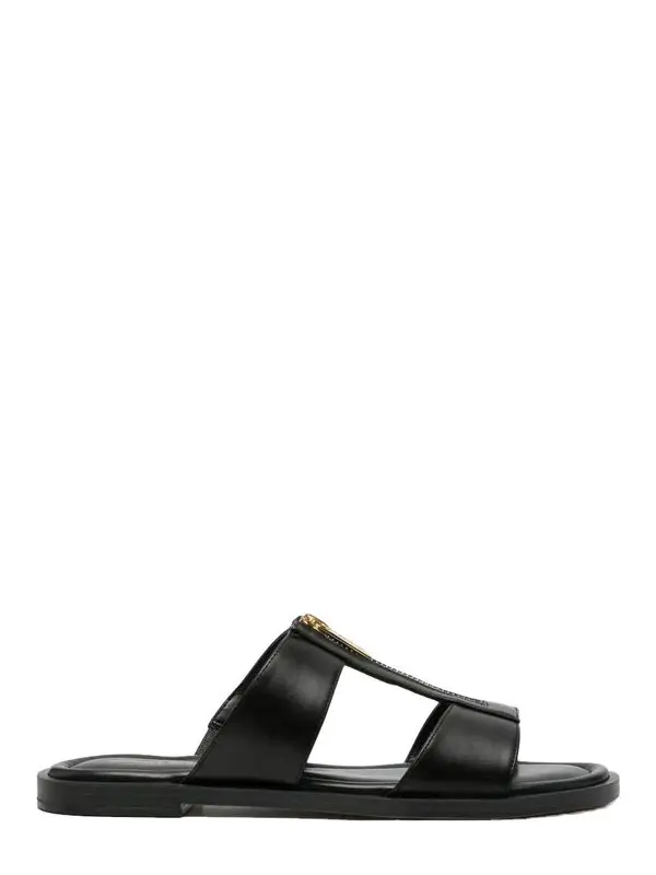 Michael Kors Berkley Zip Leather Sandals - Black