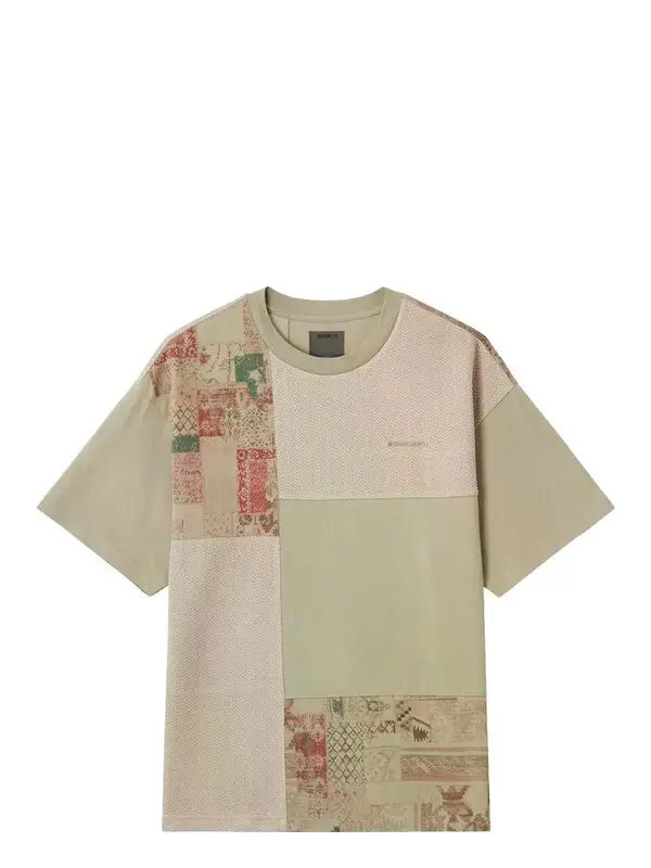 MUSIUM DIV. Patchwork Woven T-shirt - Neutrals