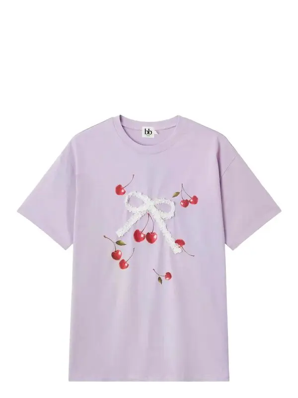 B+AB Cherry-print T-shirt - Purple