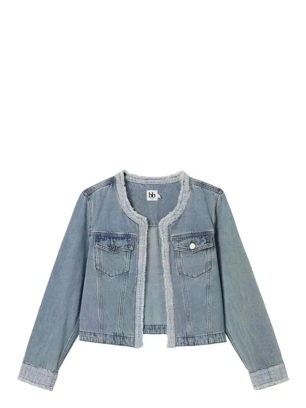 B+AB Fringed Denim Jacket - Blue