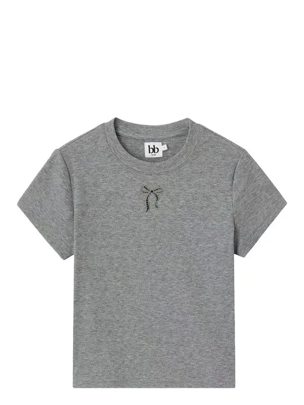 B+AB Ribbon-detail T-shirt - Grey