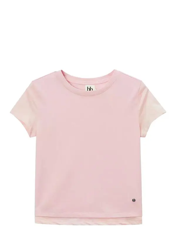 B+AB Layered Hem T-shirt - Pink