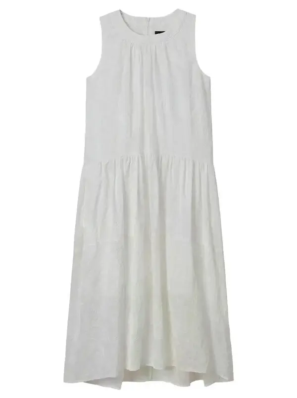 TOUT A COUP Sleeveless Gathered Dress - White
