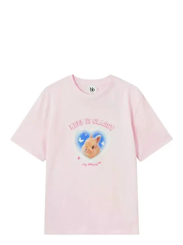 B+AB Heart-graphic T-shirt - Pink