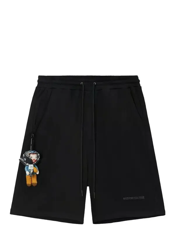MUSIUM DIV. Appliqué Drawstring Shorts - Black