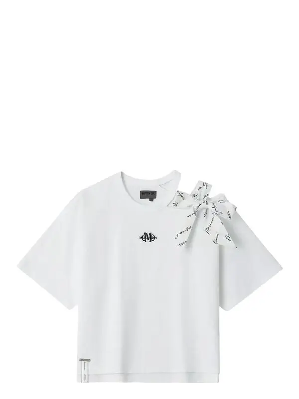 MUSIUM DIV. Bow Embroidered T-shirt - White