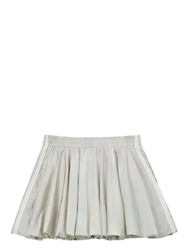 MINI CREAM Lace-trim Appliqué Skirt - Neutrals