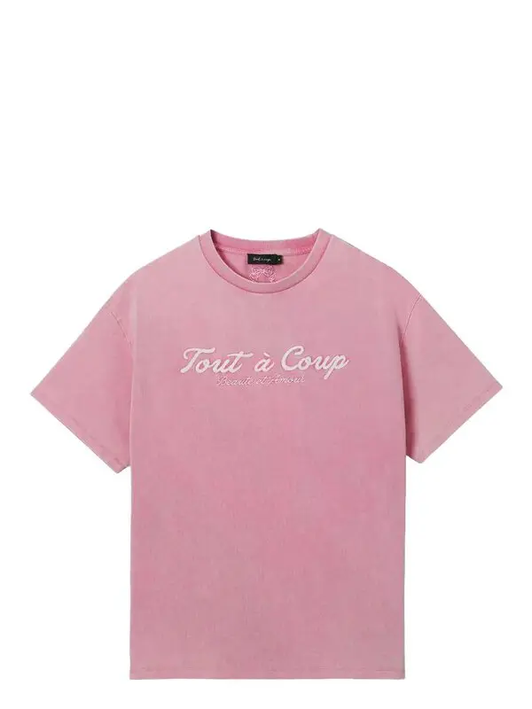 TOUT A COUP Embroidered-detail T-shirt - Pink
