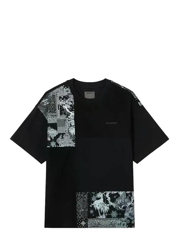 MUSIUM DIV. Patchwork Cotton T-shirt - Black