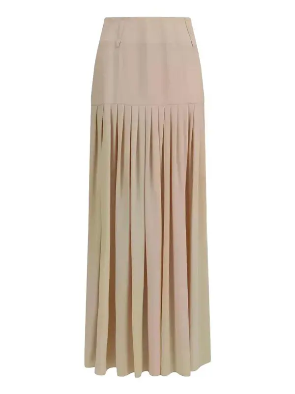 CRIDA MILANO Pleated Long Skirt - Neutrals