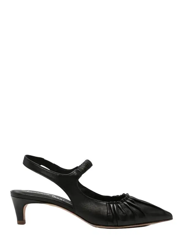 LORENA PAGGI Ruched Slingback Pumps - Black