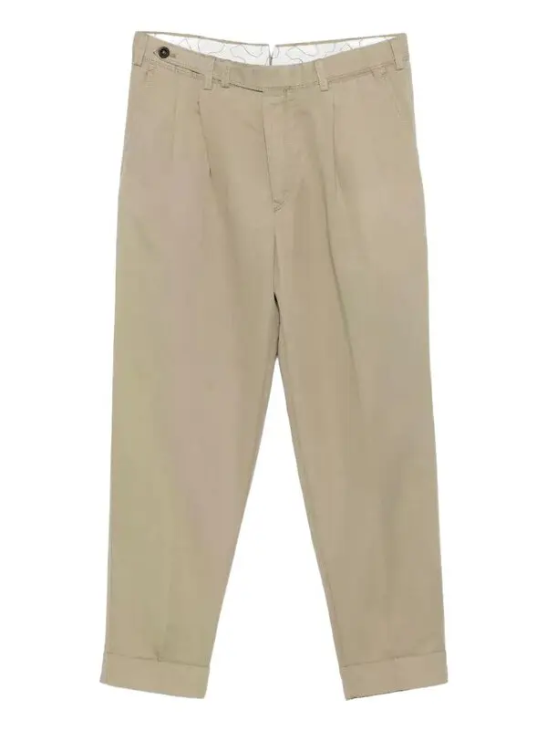 PT TORINO Pleated Cuffed Trousers - Neutrals