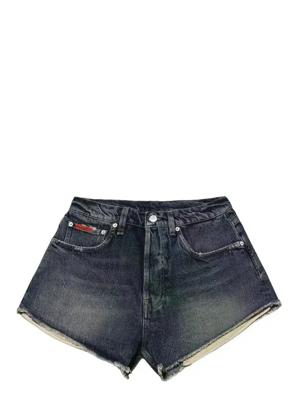 Martine Rose Frayed Denim Shorts - Blue