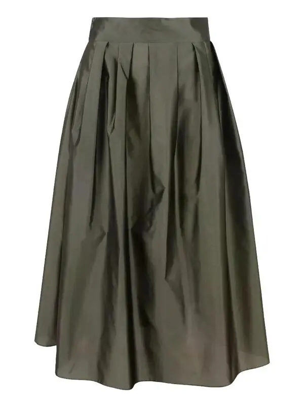 Max Mara Pleated A-line Skirt - Green
