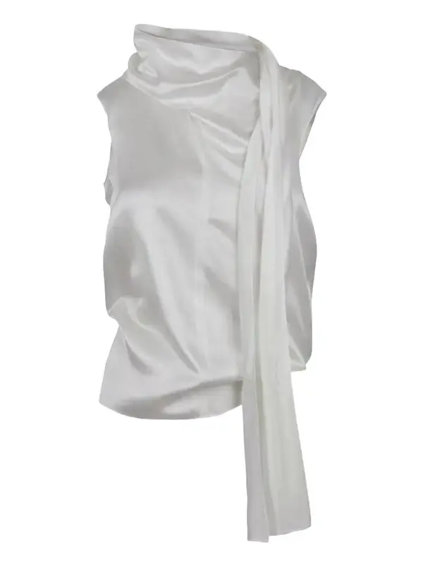 Max Mara Scarf Detail Sleeveless Top - White