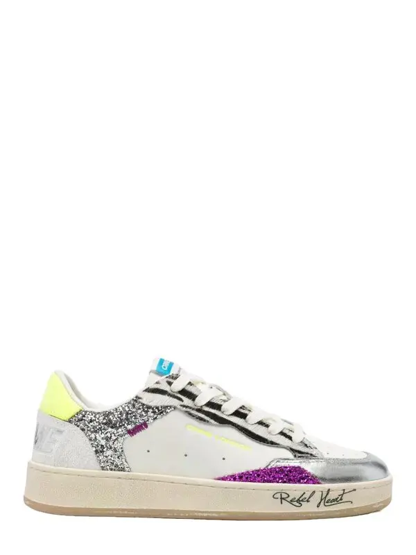 CRIME LONDON Chelsea Glitter-embellished Sneakers - White