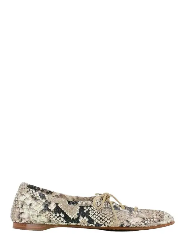 ALEXANDER HOTTO Snakeskin-print Slippers - Neutrals