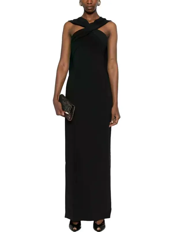 Solace London Rona Twisted Maxi Dress - Black