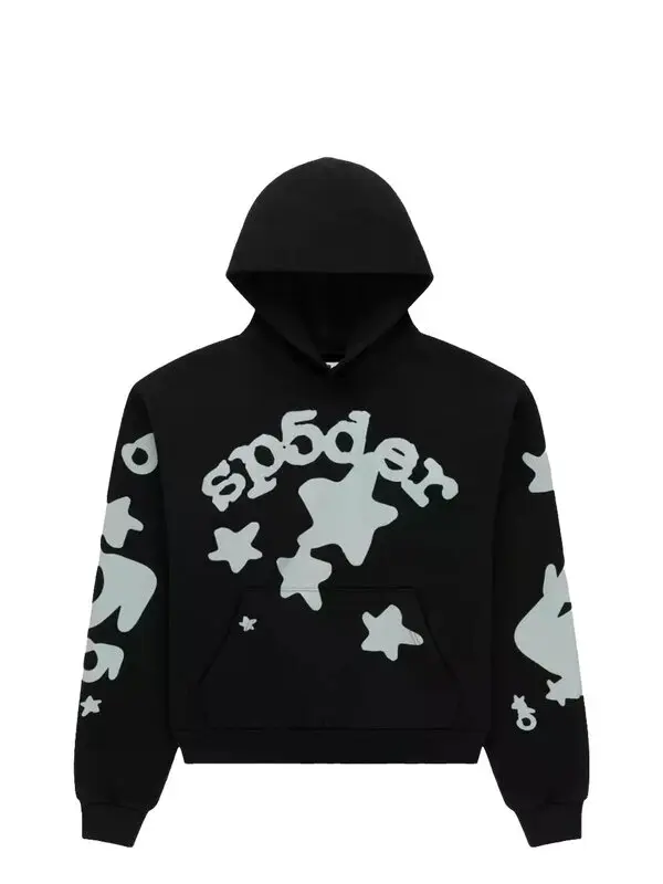 SP5DER Reflective-detail Hoodie - Black