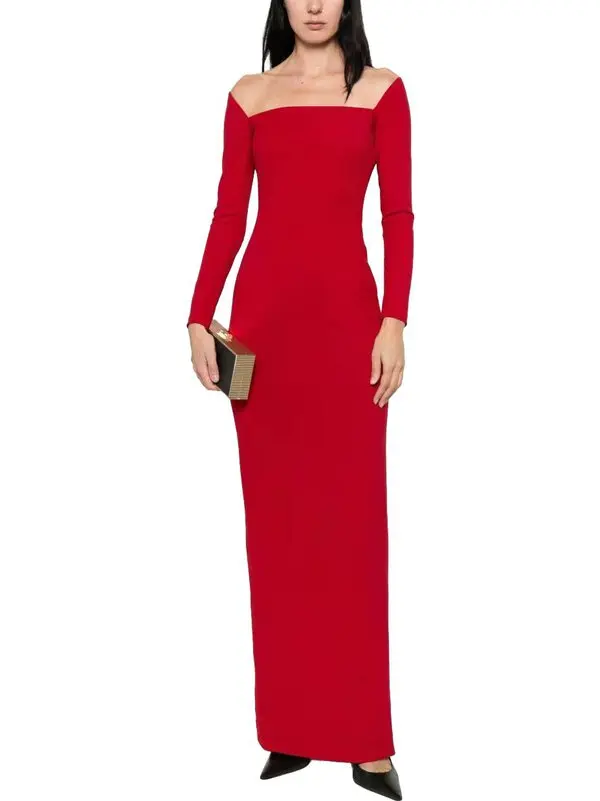Solace London Lolita Long-sleeve Maxi Dress - Red