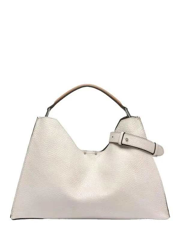 GIANNI CHIARINI Aurora Grained Leather Tote Bag - White