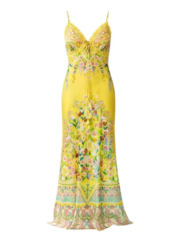 Camilla Bias Slip Dress - Yellow