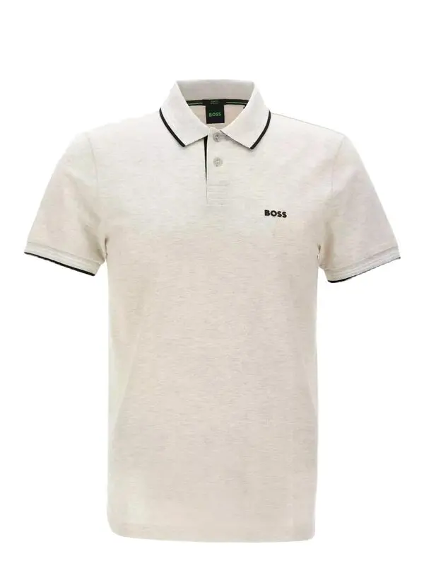 BOSS Paul Contrast Trim Polo Shirt - Neutrals