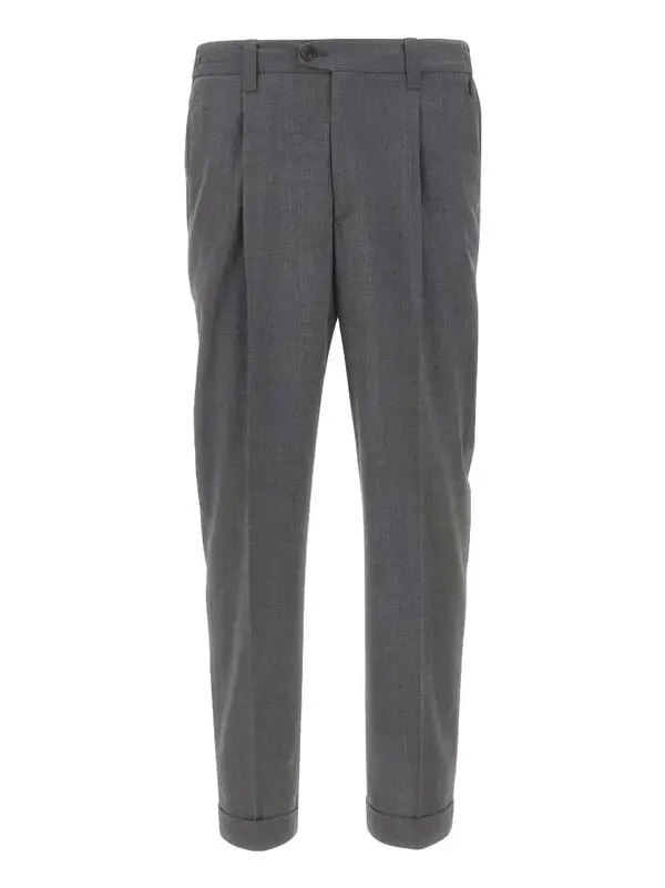 DEVORE INCIPIT Pleated Cuffed Trousers - Grey