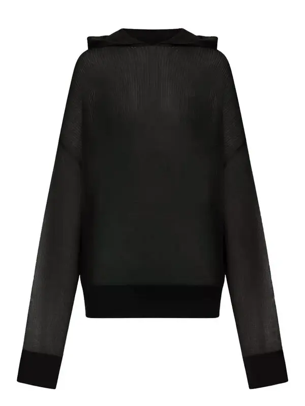 Rick Owens Hooded Long-sleeve Sweater - Black
