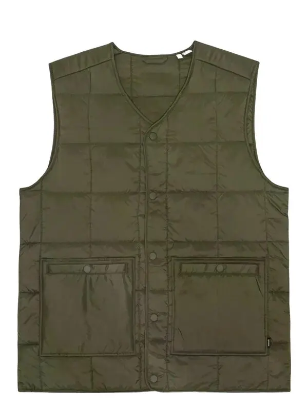 LES DEUX Matt Quilted Gilet - Green