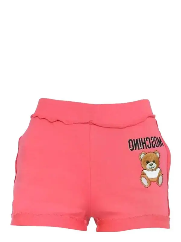 Moschino Logo-embroidered Jersey Shorts - Pink