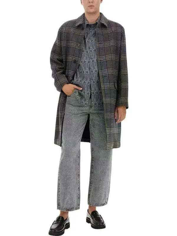 Etro Plaid Pattern Coat - Brown
