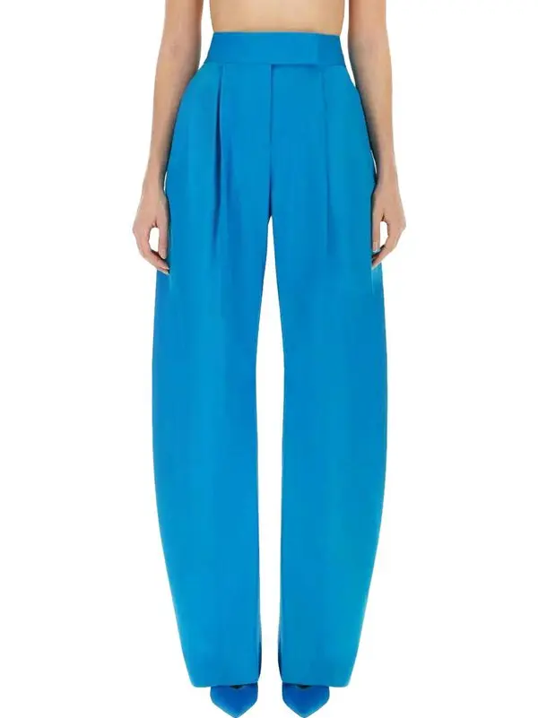 Attico Pleated Palazzo Pants - Blue