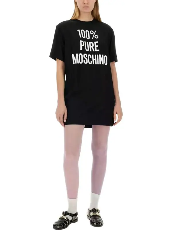 Moschino Logo-print Mini T-shirt Dress - Black