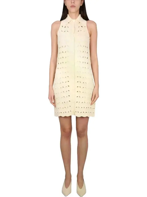 Max Mara Rivle Pointelle Mini Dress - Neutrals
