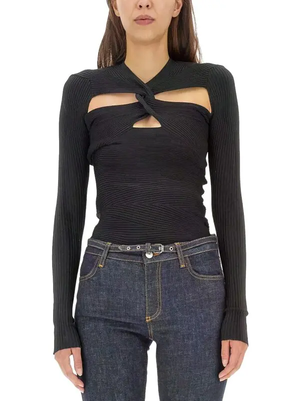 Philosophy Di Lorenzo Serafini Cut-out Long Sleeve Top - Black