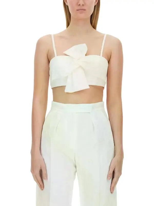Max Mara Bow Crop-top - White