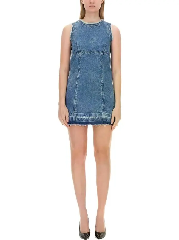 Moschino Frayed Mini Dress - Blue