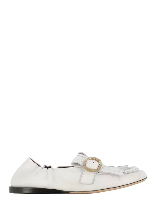 Paul Smith Buckle Fringed Loafers - White