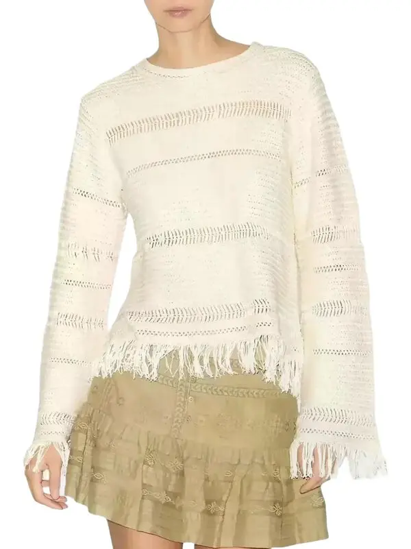 Isabel Marant Fringed Azilis Sweater - Neutrals